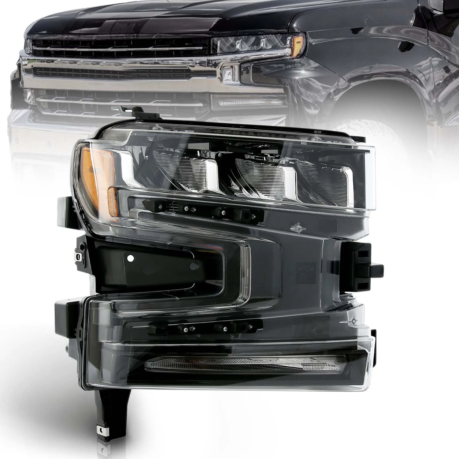 Conjunto-de-Faros-Led-para-Chevrolet-Silverado-1500-2019-2021-conductor ...