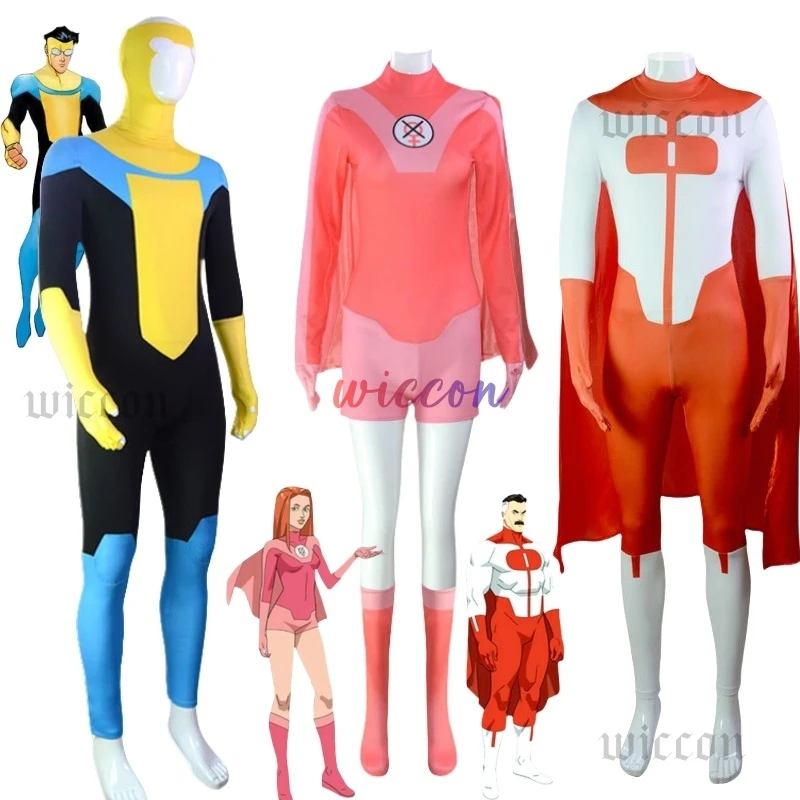 Anime Invincible Mark Grayson Jumpsuit Cloak Superhero Cosplay Omni-man ...