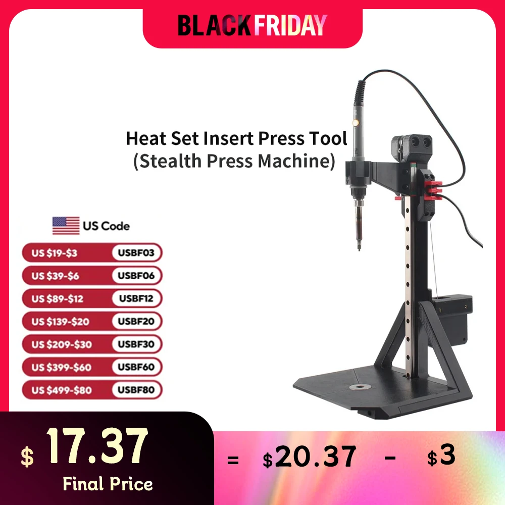 Stealth-Press-Kit-Heat-Set-Insert-Press-Tool-Soldering-Iron-Tip-Thread ...