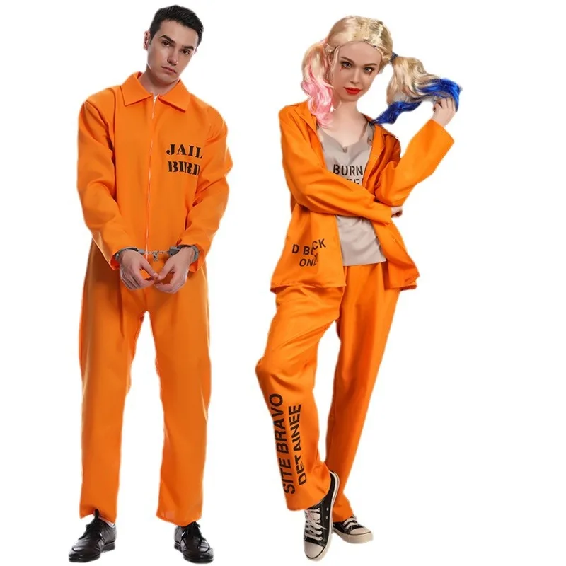 Male-and-Female-Couples-Orange-Prisoner-Cos-Party-Costume-Jumpsuit ...