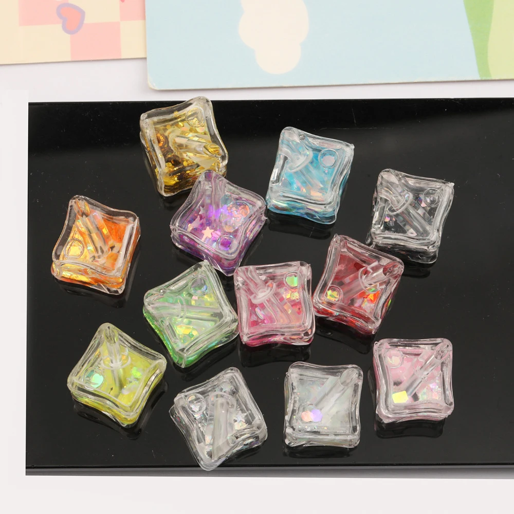 Cordial Design 50Pcs 21*22MM DIY Beads/Square Shape/Glitter Powder ...