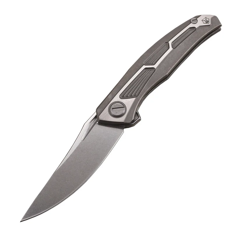 Ball-Bearing-Pocket-Folding-Knife-D2-Blade-Titanium-Handle-Shirogorov ...