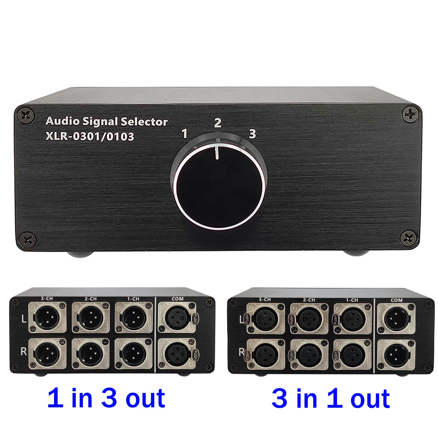 1-in-3-out-3-in-1-out-Audio-INPUT-XLR-Signal-Cable-Splitter-Selector ...