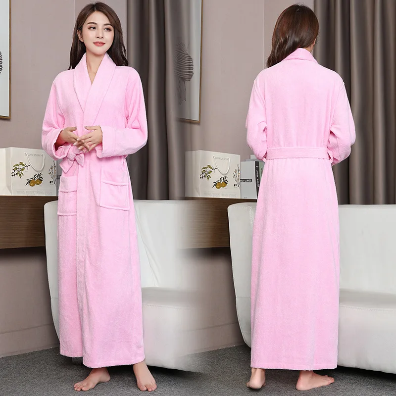 Cotton-Bathrobe-Kimono-Hotel-Bathrobe-Waffle-Female-Large-Size-Spring ...