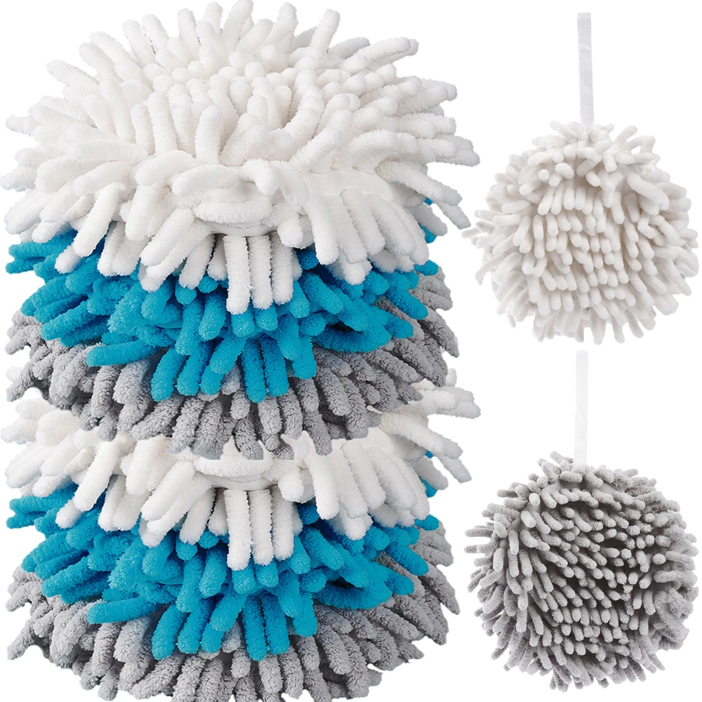 Absorbent-Hands-Towel-Chenille-Wipe-Hands-Ball-with-Hanging-Soft-Feel ...