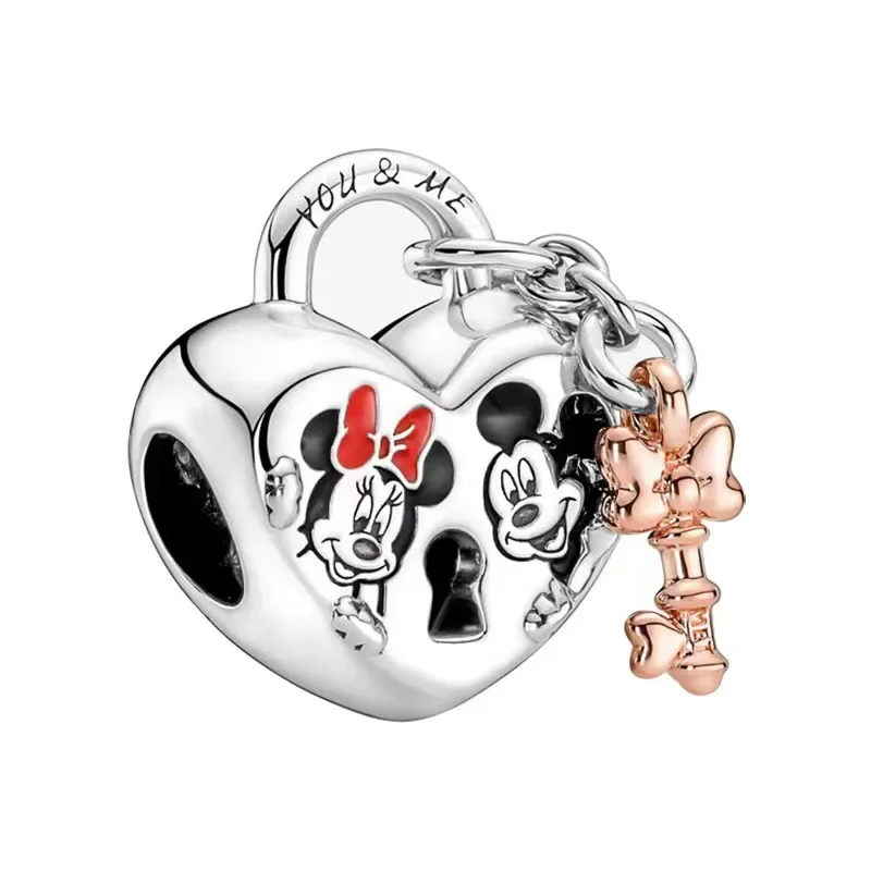 New-Alloy-Eternal-Love-Lock-925-Silver-Mickey-Minnie-Mouse-Disney ...