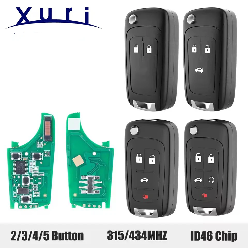 Xuri OHT01060512 Remote Car Key 2B/3B//4B/5B Fob 5B 315MHz/433MHz ID46 ...
