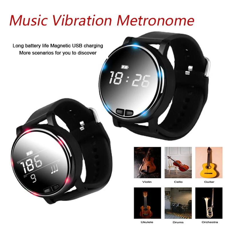 Music-Vibration-Metronome-Bluetooth-Compatible-Wearable-Digital-Metronome-Musical-Instrument-for ...
