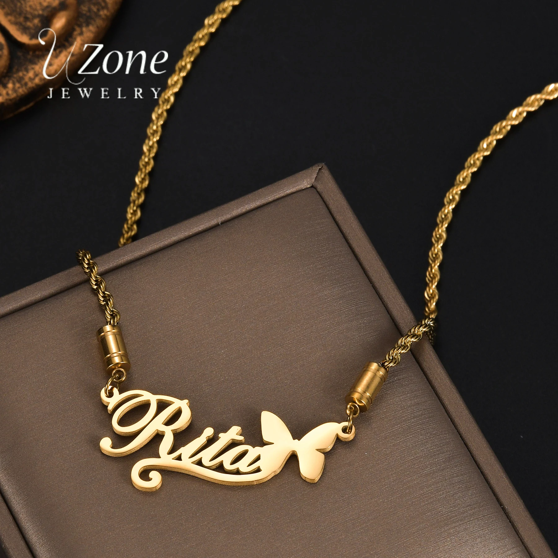 Uzone-Personalized-Custom-Name-Necklaces-for-Women-Men-Stainless-Steel ...