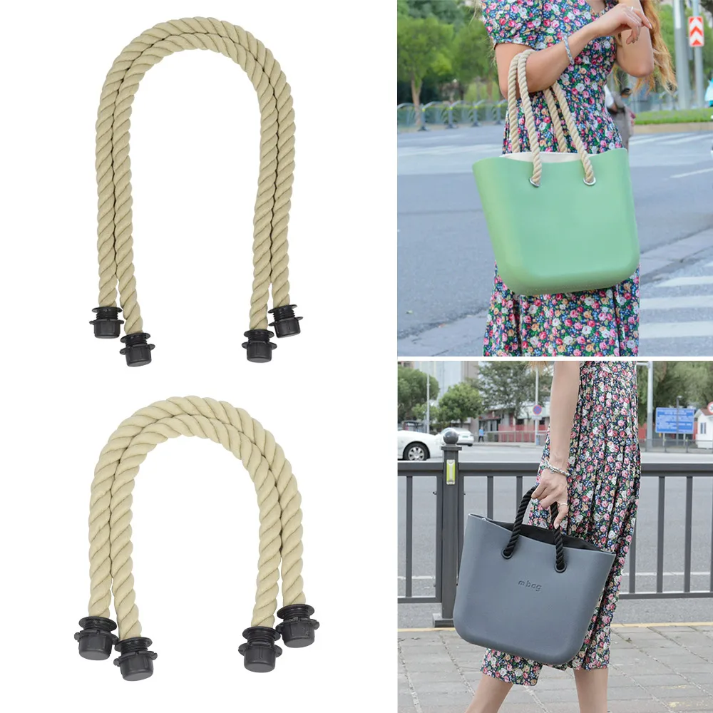New-1-Pair-Long-Short-Black-Natural-Hemp-Rope-Handle-for-O-bag-Obag ...