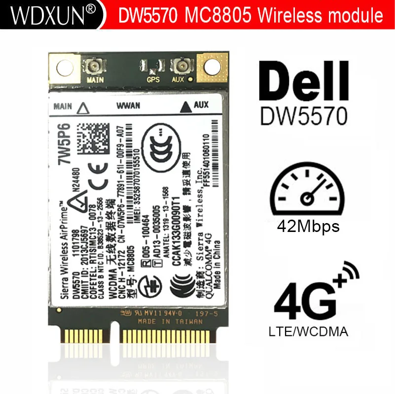 DW5570 7W5P6 Sierra MC8805 HSPA+ WWAN Broadband Mobile WWAN Network ...