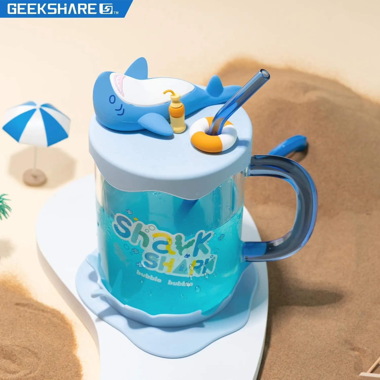 Geekshare-Big-Shark-Cup-Large-Capacity-Round-Transparent-Cute-Cups ...