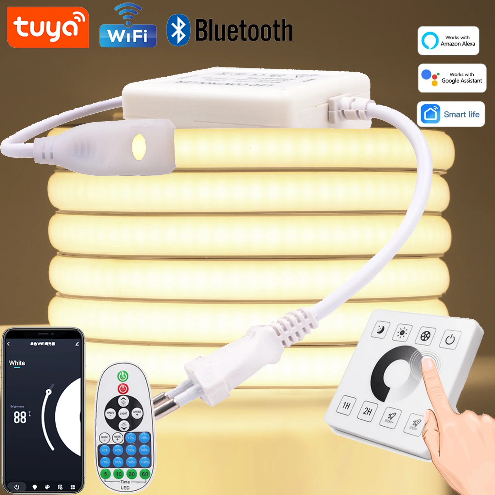Smart-Tuya-WiFi-COB-LED-Strip-Light-220V-288LEDs-m-Dimmable-LED-Tape ...