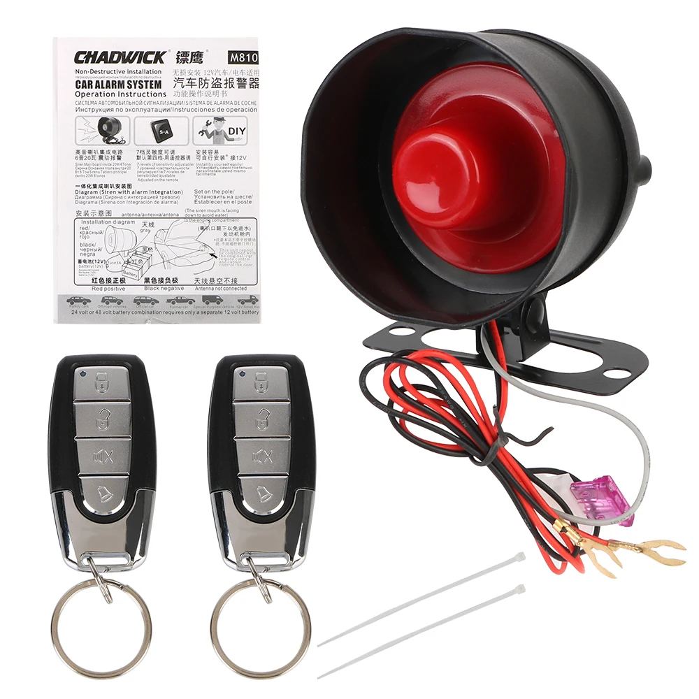 12V-Car-Alarm-System-Auto-Burglar-M8115-Car-Accessory-One-Way-Vehicle ...