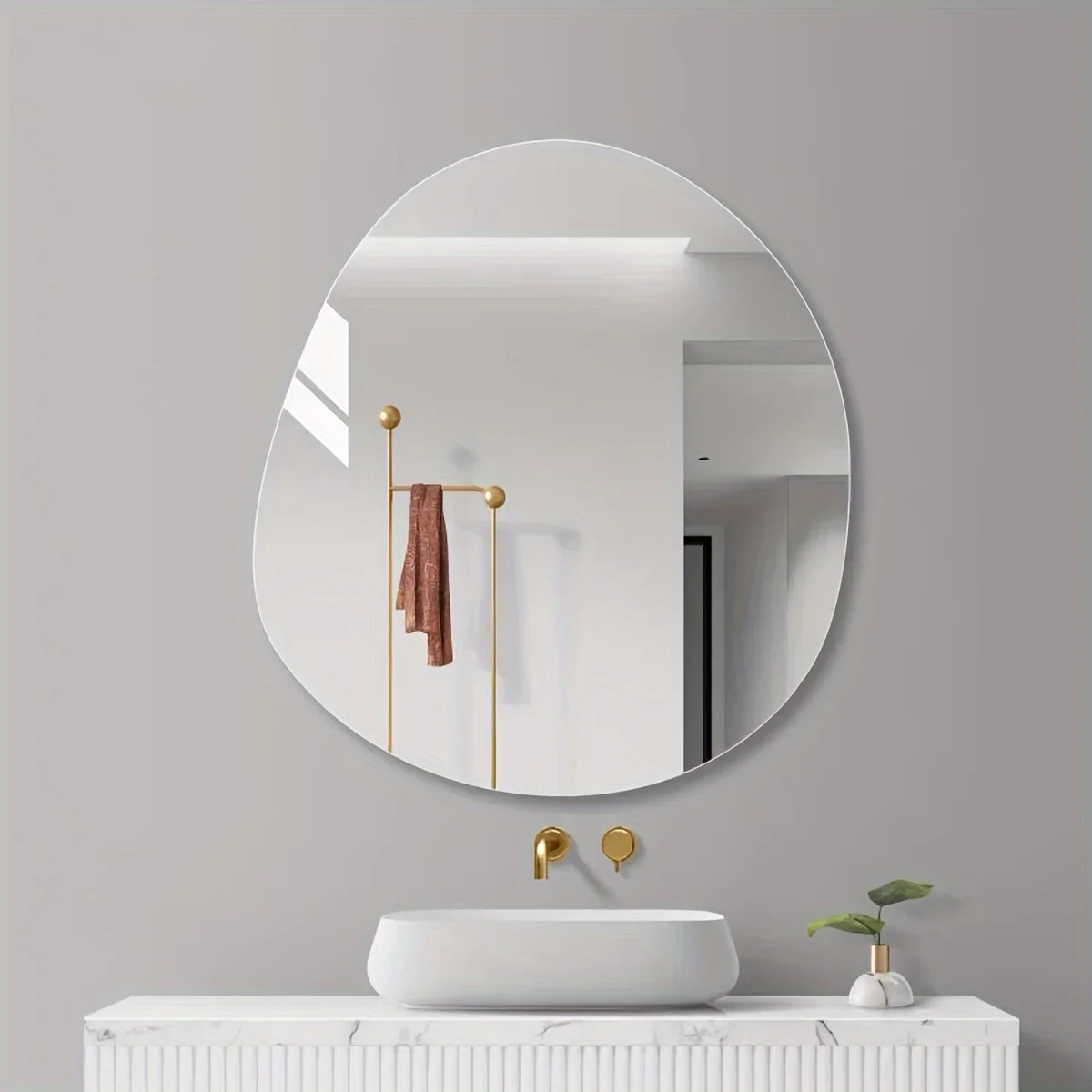 Ellipse-Irregular-Bathroom-Acrylic-Shatterproof-Mirrors-Wall-Mirror-Non ...