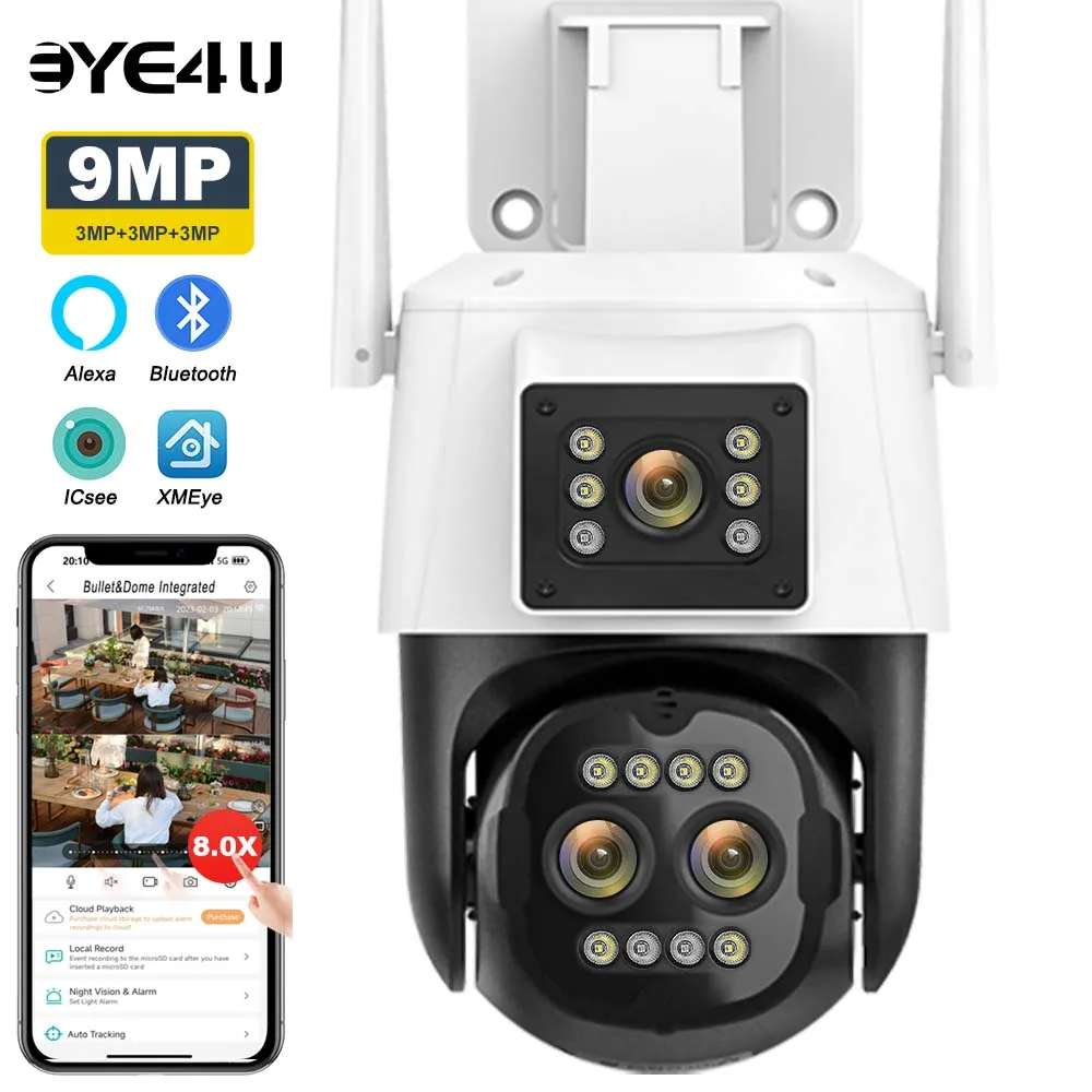 9MP-5K-HD-WIFI-IP-Camera-Outdoor-8X-Zoom-Three-Len-Dual-Screen-PTZ ...