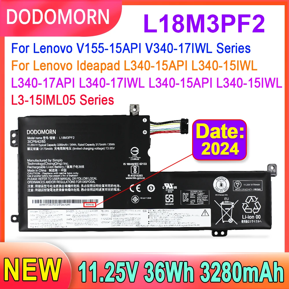 New-L18M3PF2-L18C3PF2-Laptop-Battery-For-Lenovo-Ideapad-L340-L340-15 ...