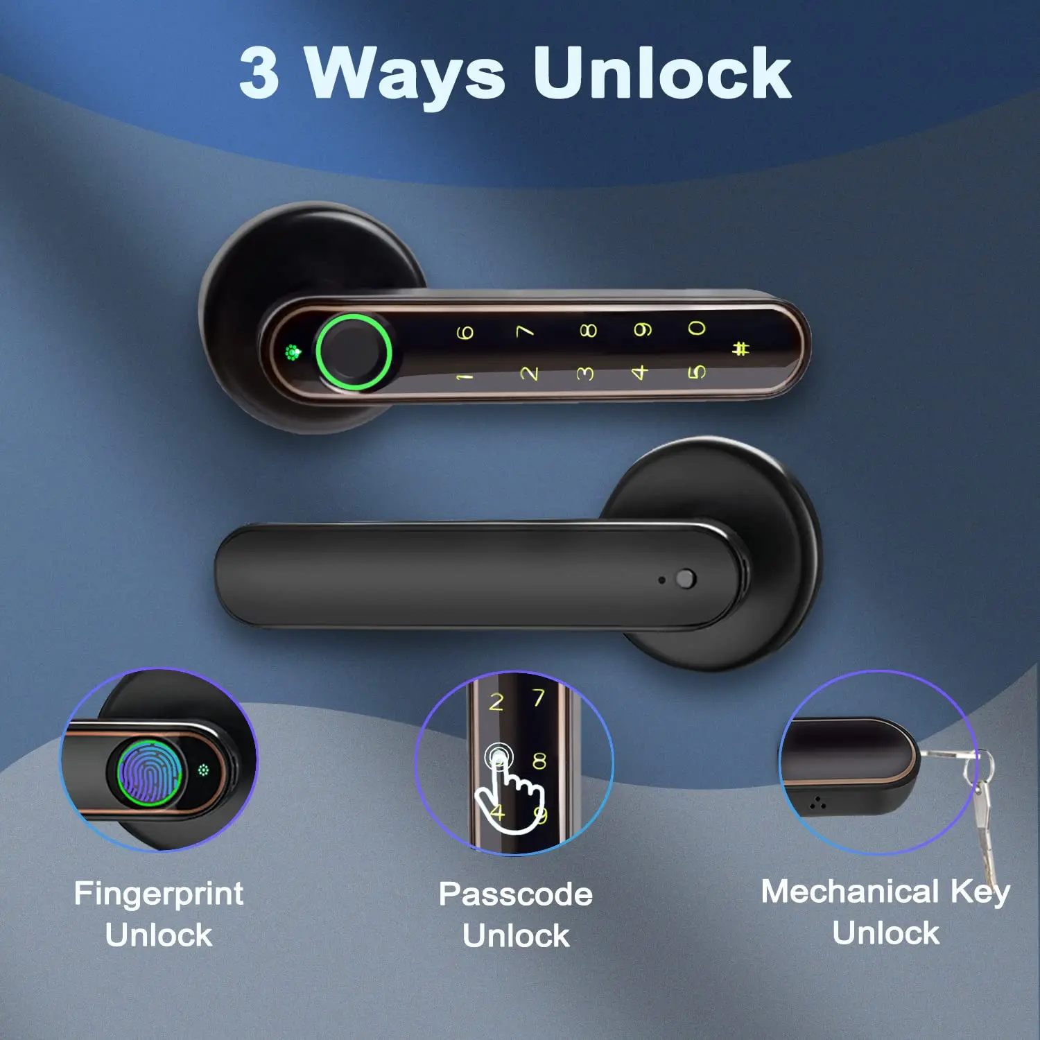 Fingerprint Door Lock Smart Biometric Fingerprint Password Electronic ...