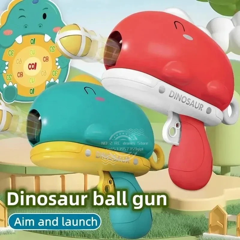 Dinosaur-Sticky-Ball-Gun-Throw-Dartboard-Target-Shooting-Launcher-Kid ...