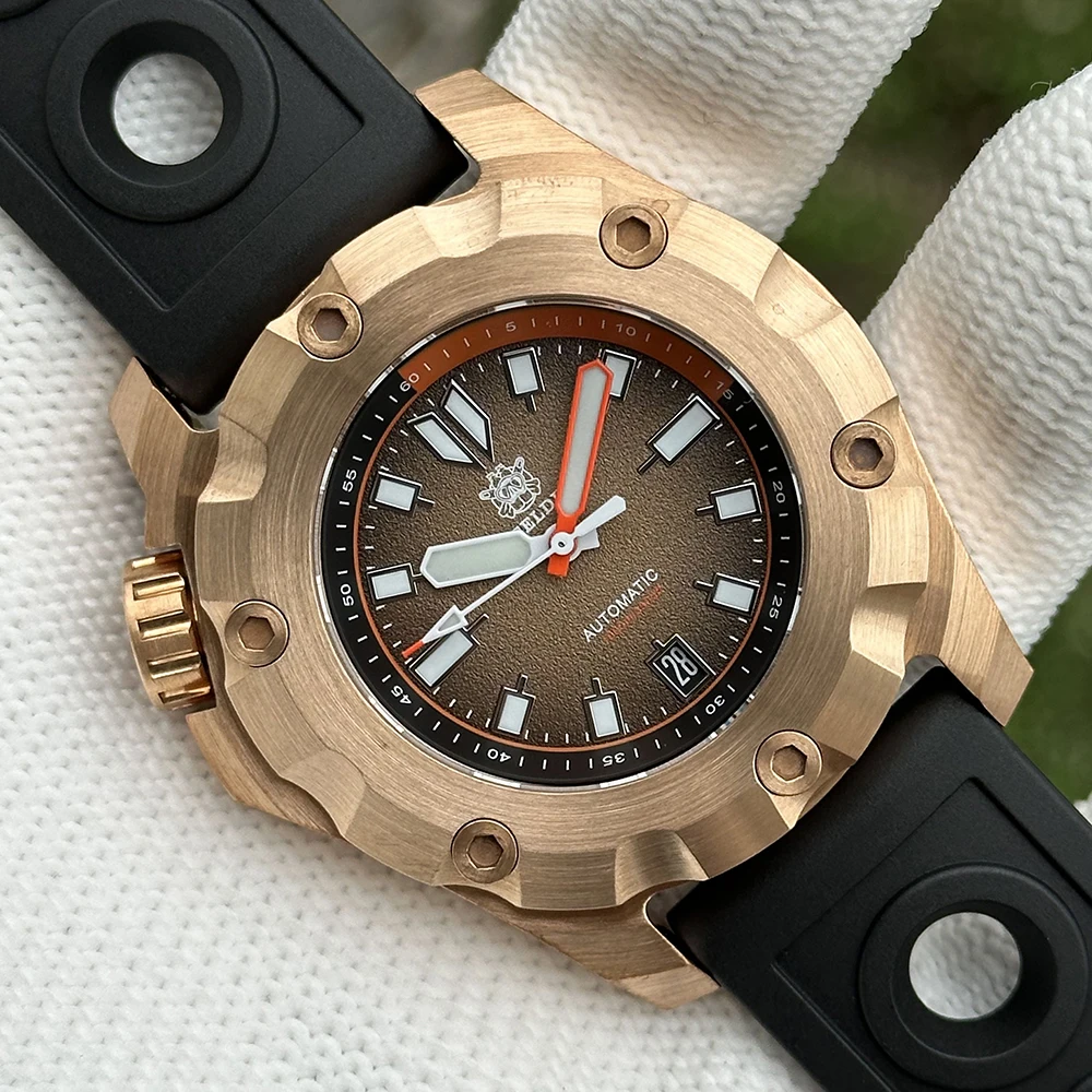 STEELDIVE SD1942S New Arrival 45MM 10 O'clock Crown Solid Bronze Watch ...