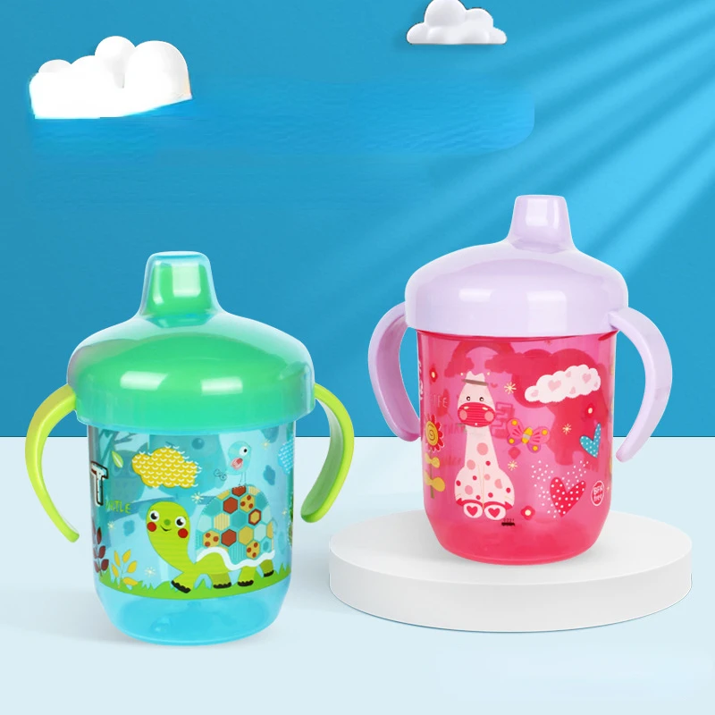 Learning Drink Cup Cartoon Animal Integrated Handle Infant Learning ...