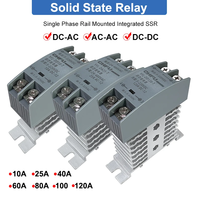Solid-State-Relay-10A-25A-40A-60A-80A-100A-120A-Din-Rail-Relay-With ...