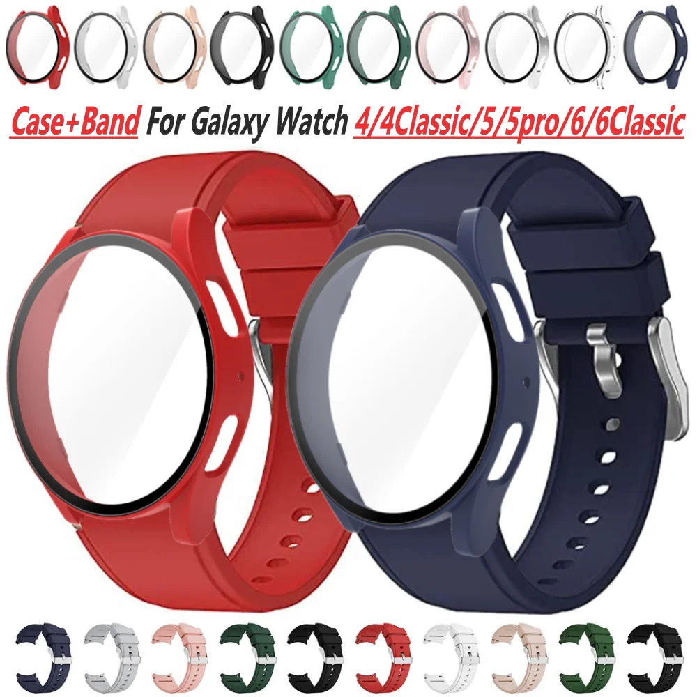 Case-Band-for-Samsung-Galaxy-Watch-4-5-6-40mm-44mm-Silicone-Bracelet ...