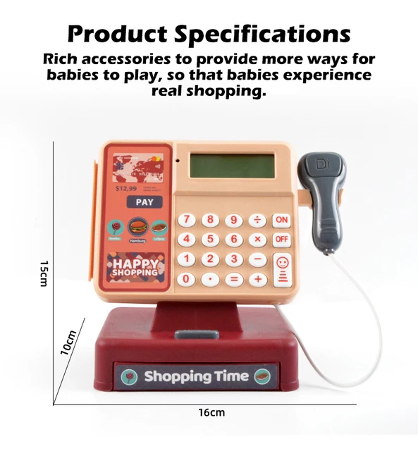 Cashier Toys Kids Cash Register Pretend Play Puzzle Play Toy House ...