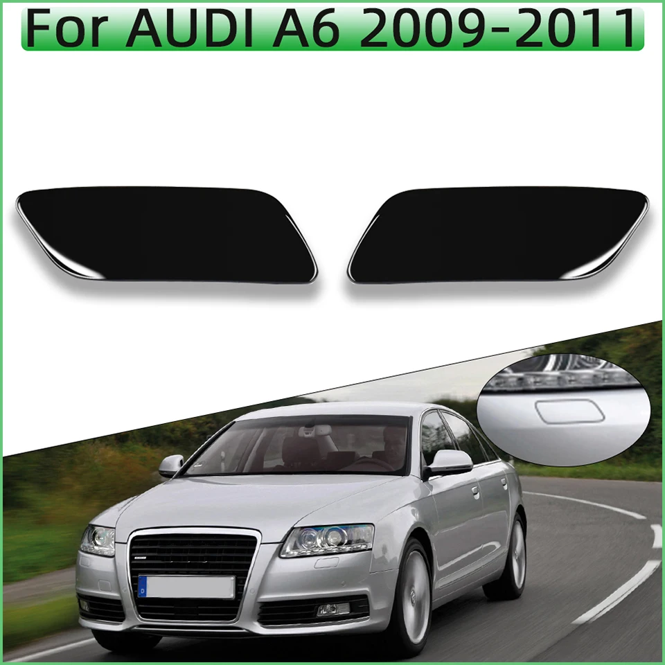 For-Audi-A6-2009-2010-2011-Spray-Nozzle-Painted-Trim-Lid-Cap-Headlight ...