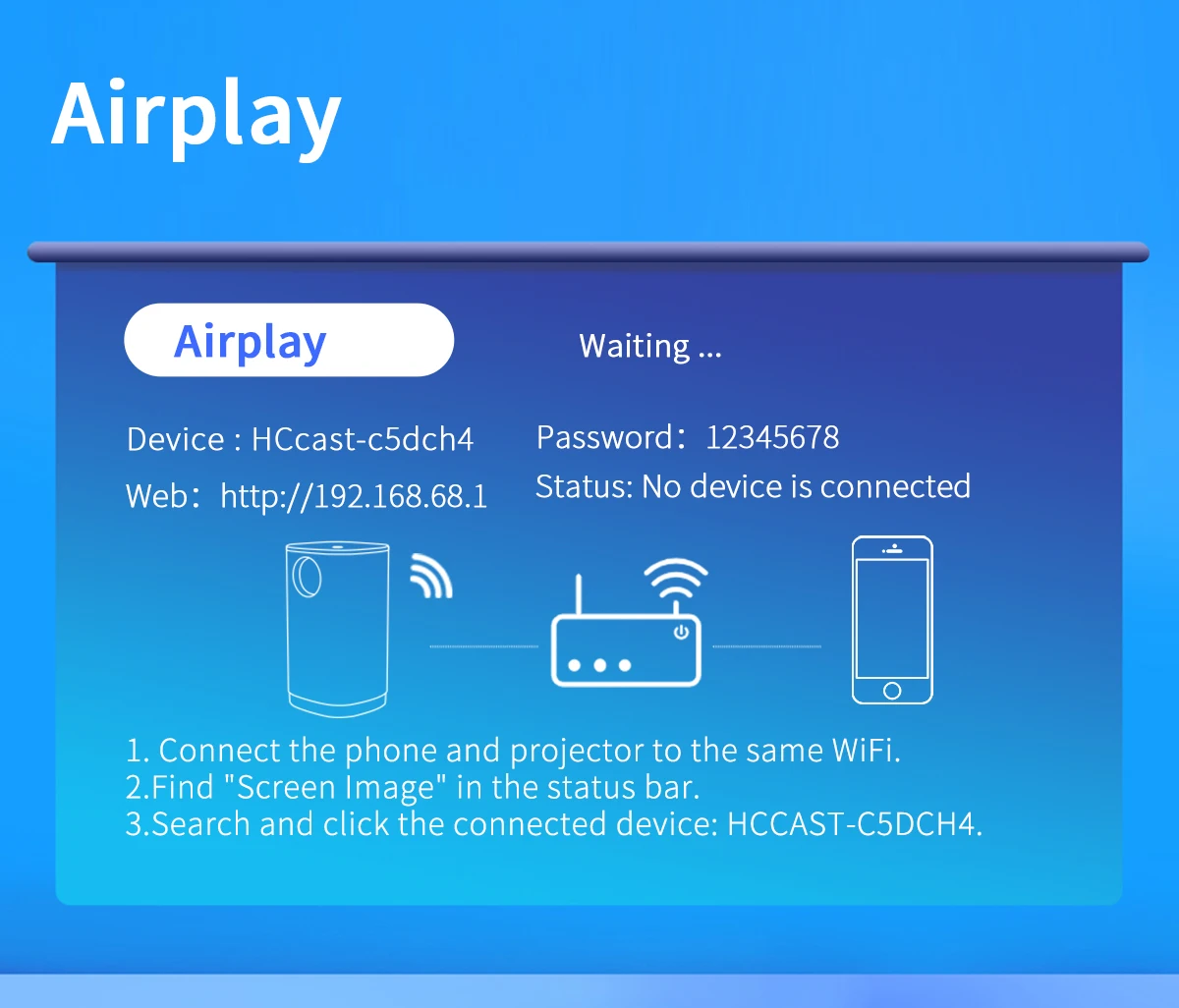 T30S Mini Mirror Cast Projector - OTC.LK