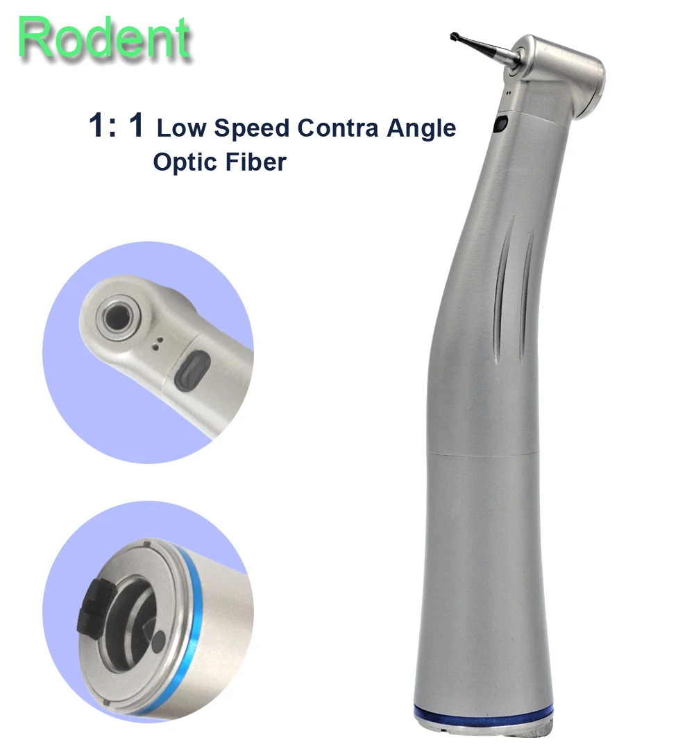 1:1 Contra Angle Internal Water Spray Fiber Optical Low Speed Handpiece ...