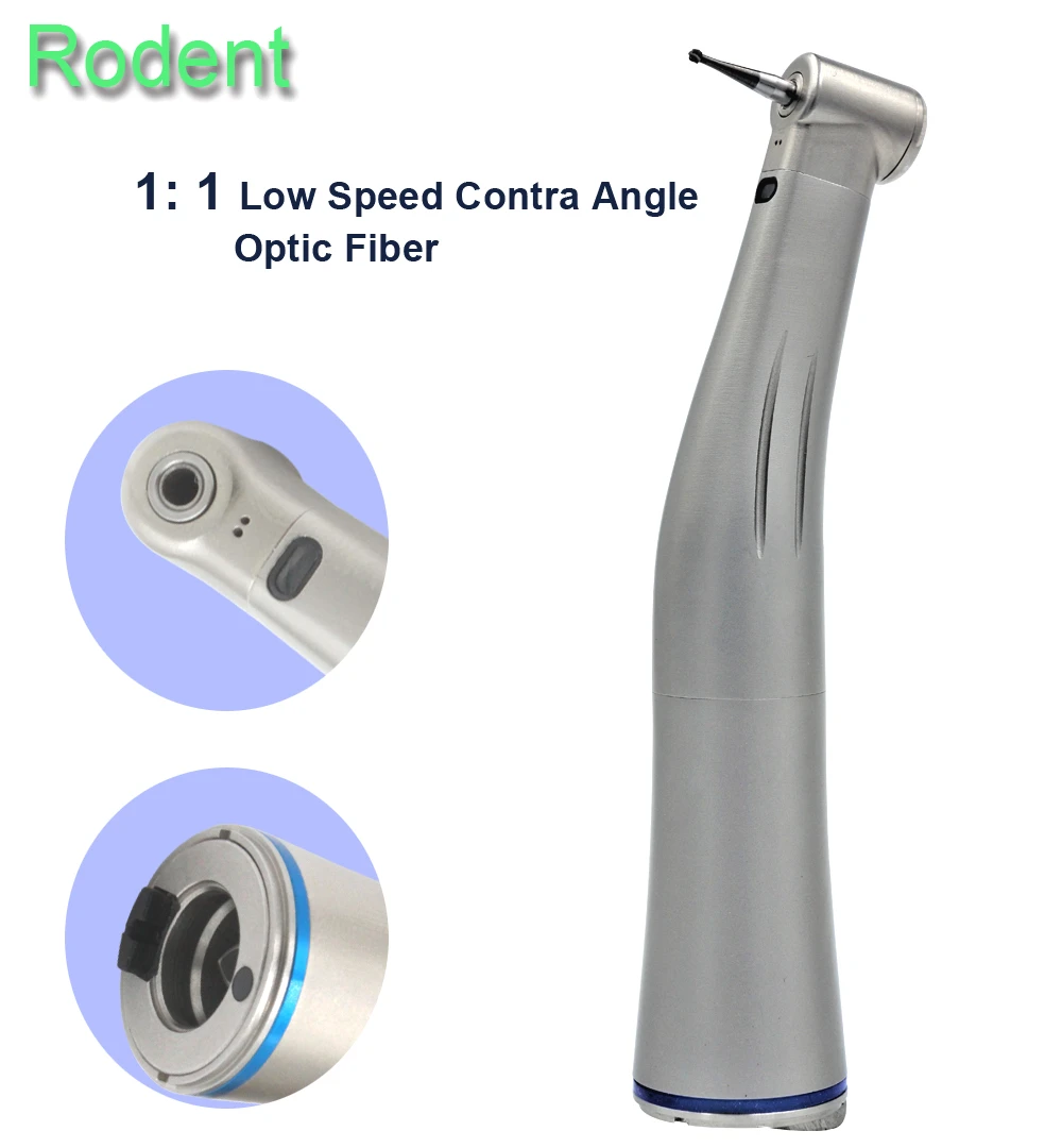 1:1 Contra Angle Internal Water Spray Fiber Optical Low Speed Handpiece ...