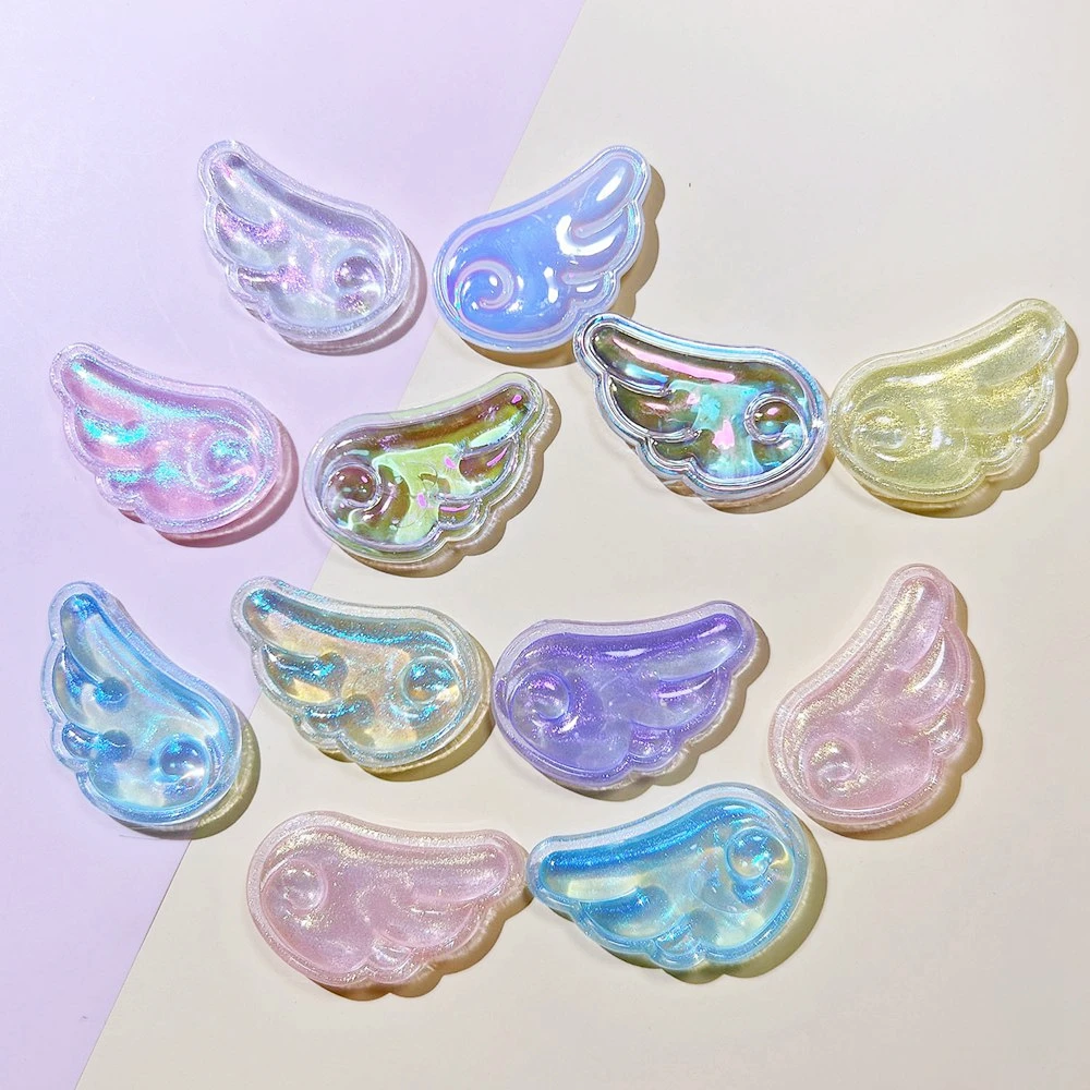 10Pcs-New-Cute-Colorful-Shining-Pearl-Angel-Wings-Collection-Flat-Back ...