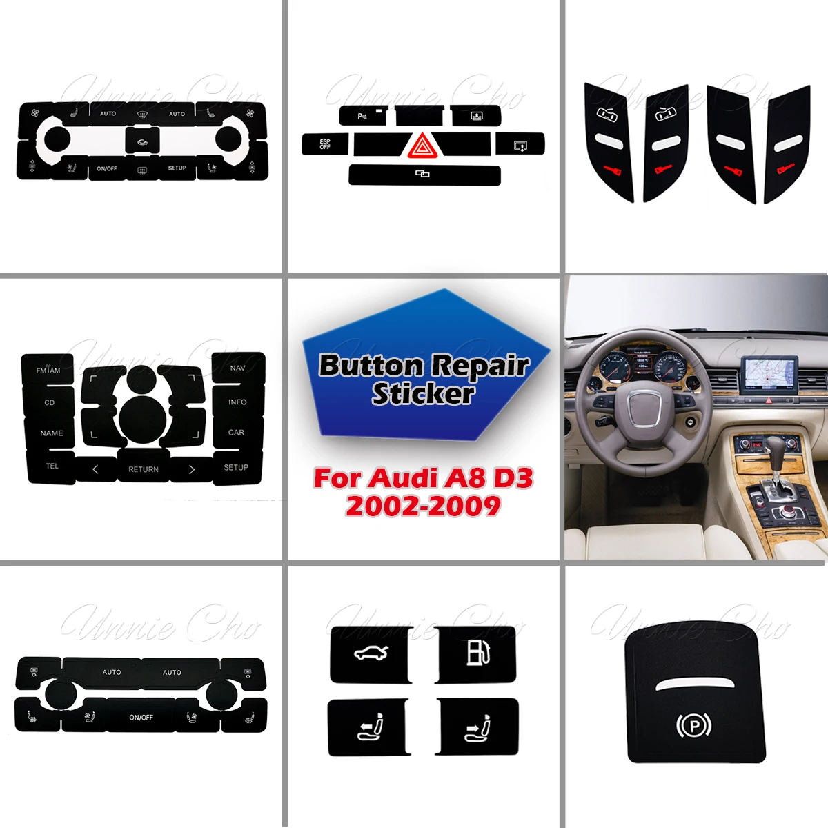 Button-Repair-Sticker-For-Audi-A8-D3-4E-2004-to-2009-For-Audi-A8 ...