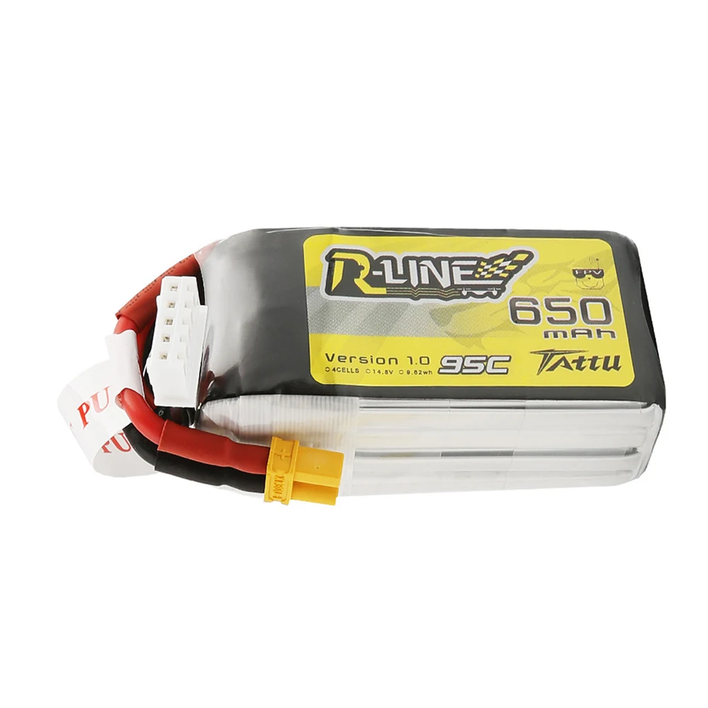Tattu R-Line 4S 14.8V 650mAh 95C 4S1P Lipo Battery XT30 Plug for GEPRC ...