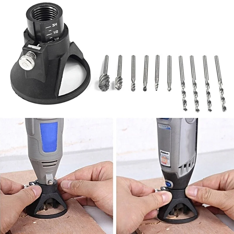HSS-Router-Drill-Bit-Set-Electric-Grinder-Locator-Drill-Holder-Metal ...
