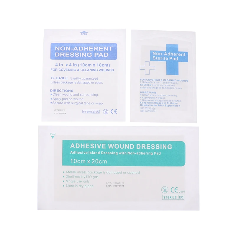 10Pcs-Non-adherent-Pad-First-Aid-Kit-Wound-Dressing-Tapes-Sterile ...