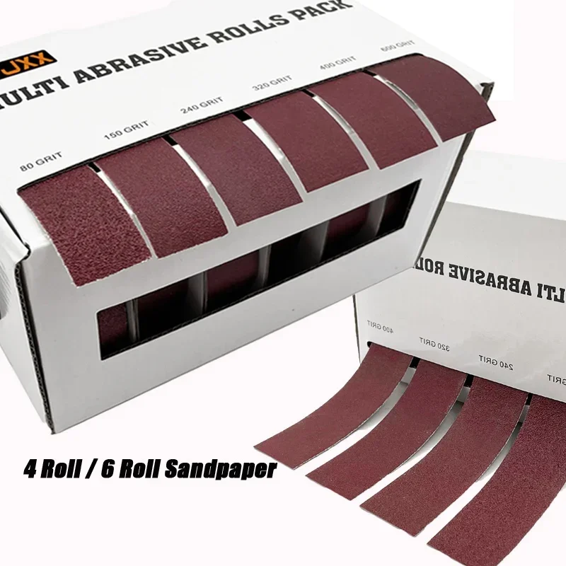 6-Roll-Sandpaper-Dry-Grinding-Emery-Sanding-Belt-Drawable-Sand-Paper-6M ...