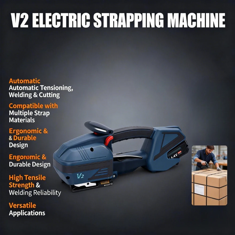 V2 Electric Strapping Machine Battery Powered PET PP Banding Tool ...