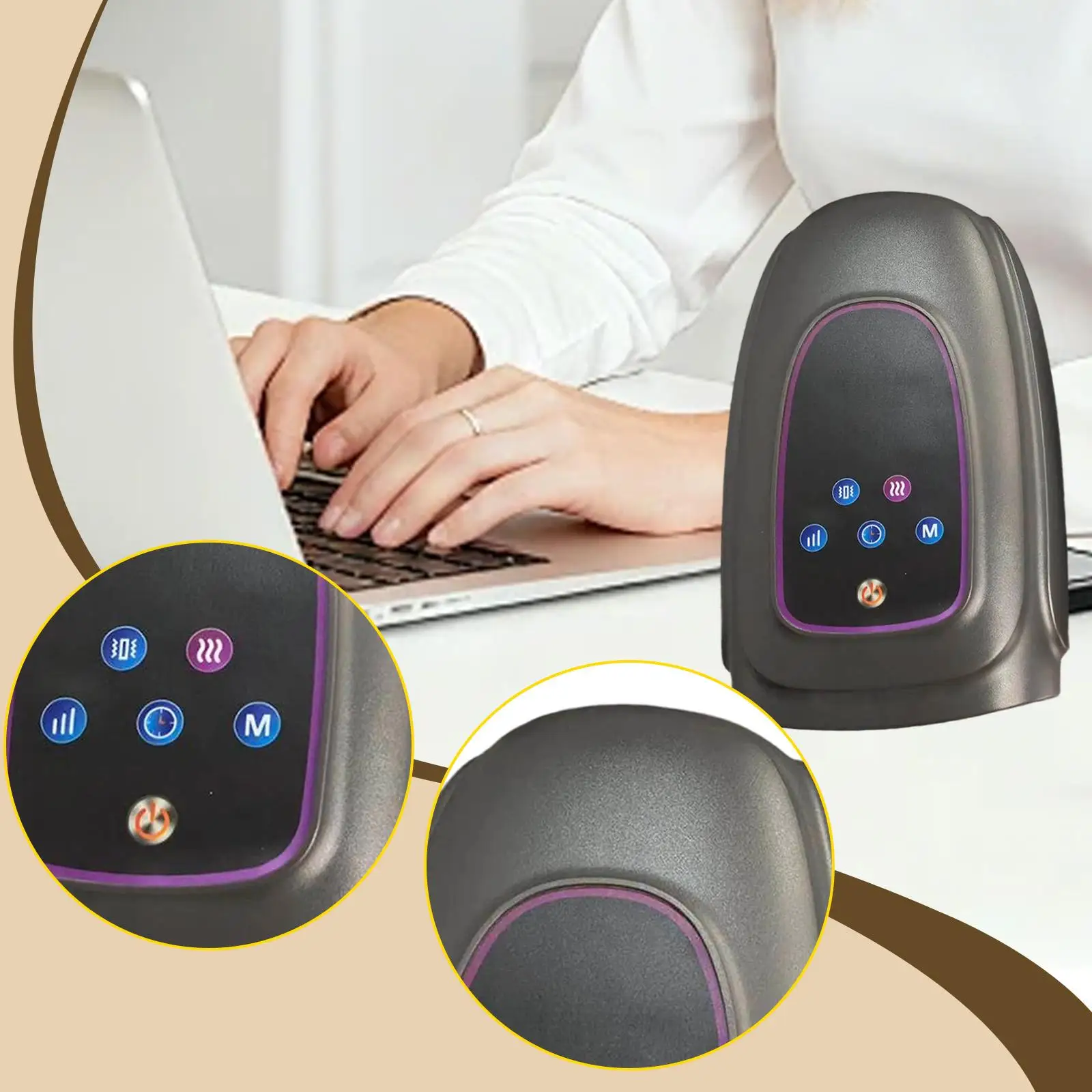 Adjustable Hand Massager with Heat and Compression Ergonomic Hand ...