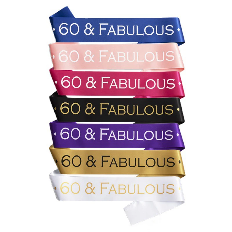 60-Fabulous-Happy-Birthday-Satin-Sash-60th-Years-Old-Men-Women-Ribbon ...