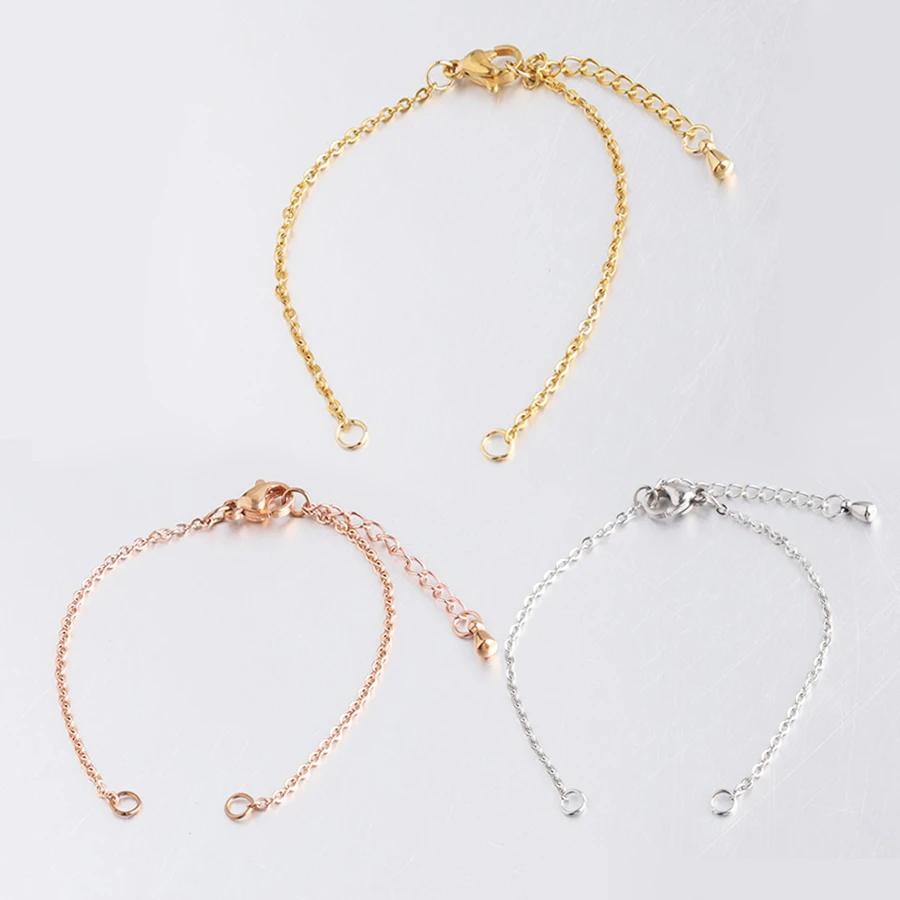 2pcs/5pcs Stainless Steel Bracelet Chains Jewelry Making Supplies ...