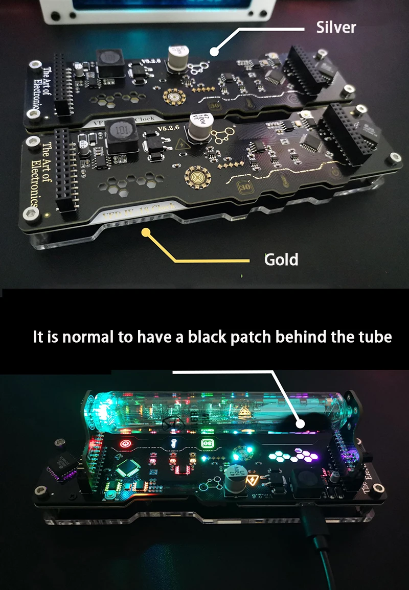 VFD IV18 вакуумные флуоресцентные трубчатые часы Cyberpunk RGB ...