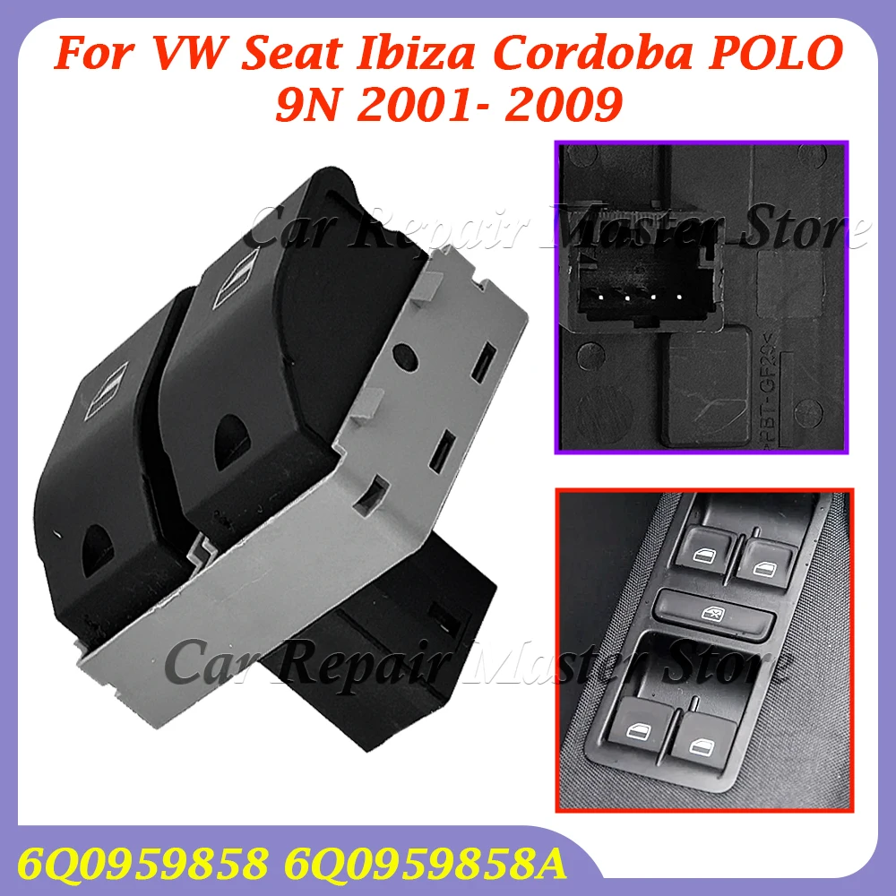 6Q0959858 6Q0959858A ABS Front Electric Power Window Console Switch ...
