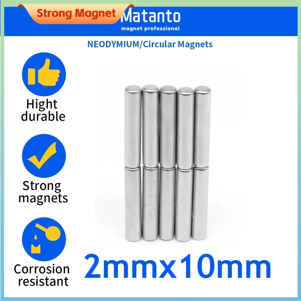 50-100-200-500PCS-2x10mm-Small-Mini-Round-Magnet-Long-Powerful-Magnet ...