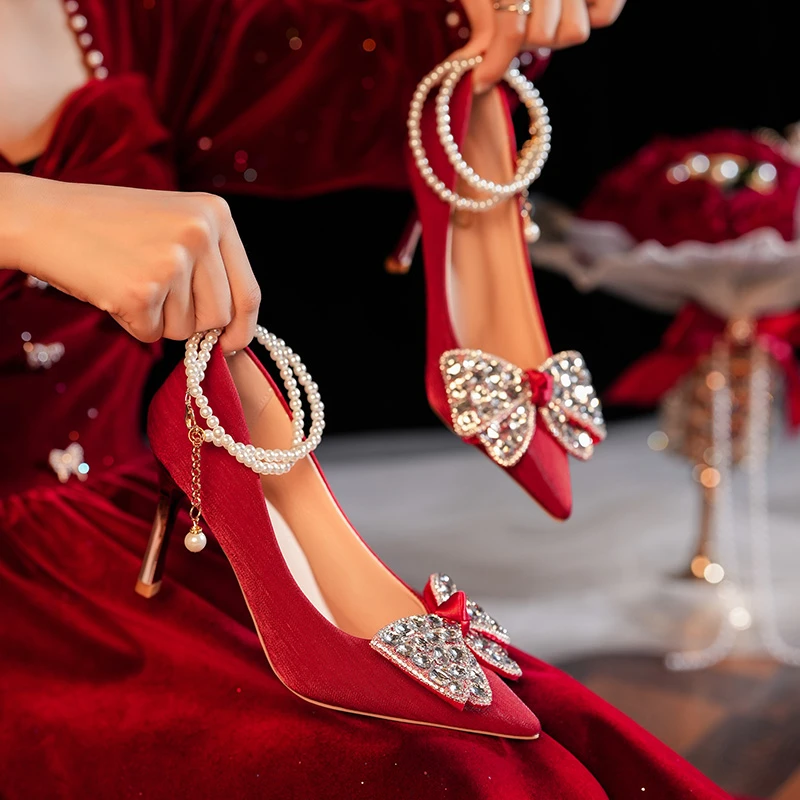 Big Red Shoes Sexy Wedding Women’s Shoes Big Size Fashion High Heel ...