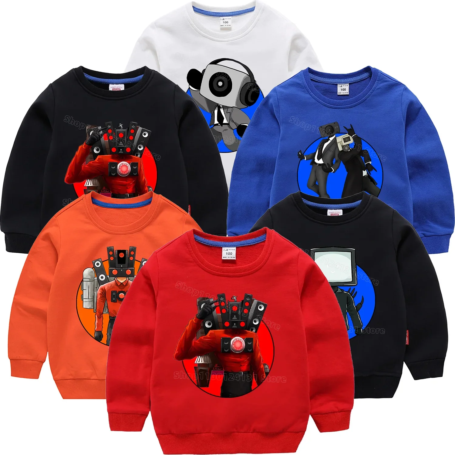 TV Man From Skibidi Toilet Jumpers for Children Anime Cotton Sweatshirt ...