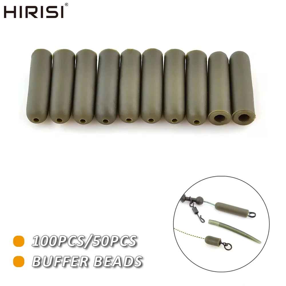 Hirisi 50pcs/100pcs Soft Rubber Buffer Beads for Carp Fishing ...