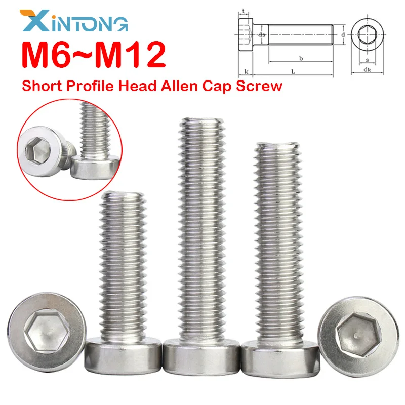 M6-M8-M10-M12-304-A2-70-Stainless-Steel-DIN7984-Hex-Hexagon-Socket-Thin ...
