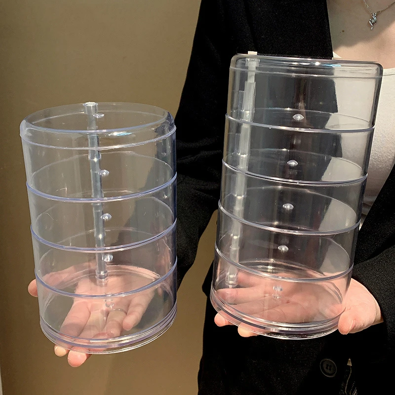 Transparent Rotating Dustproof Jewelry Box Multilayer Bracelet Earring ...